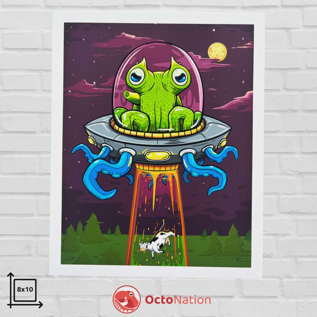 Ufocto Space Octopus Print - Wall Art - Octonation - Etsy