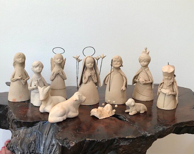 Mexican Nativity Clay Mexican Folk Art Nativity Set/ by ...