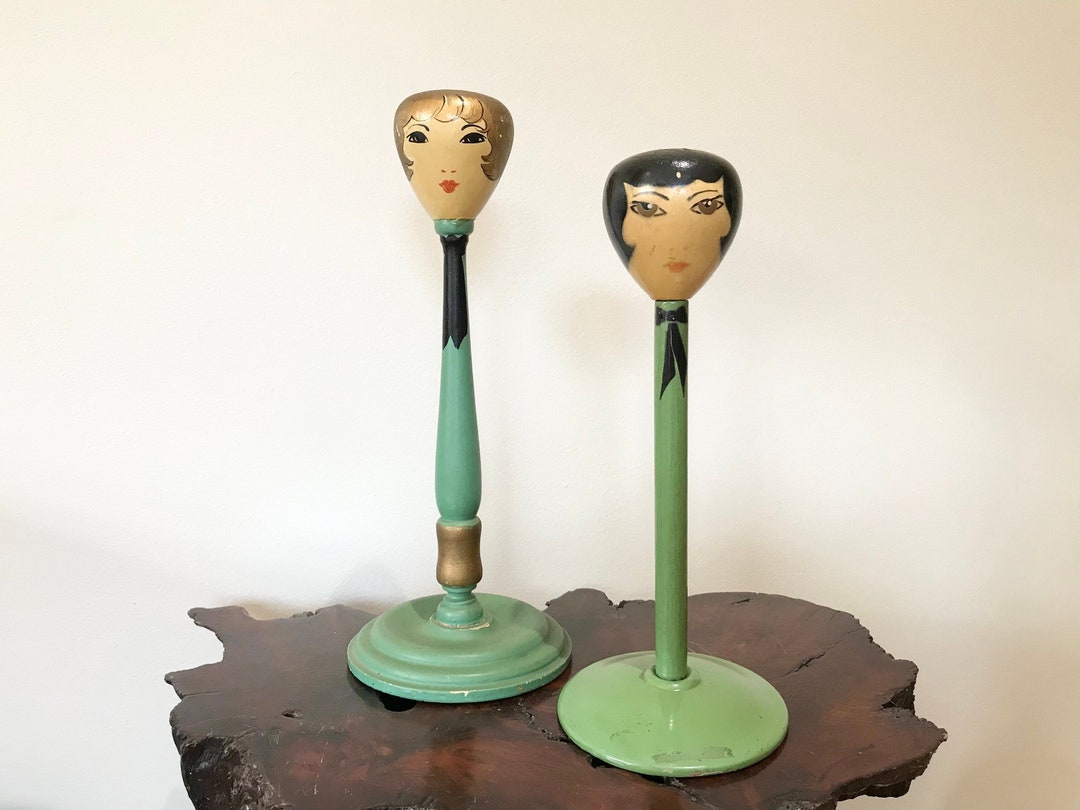 Art Deco Flapper Girl Hat Stands Set/2 Pin on Flapper Hats - Etsy