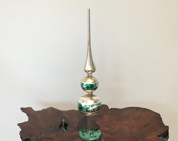 Vintage Tree Topper Green Gold Atomic Stars Tree Topper German Mercury ...