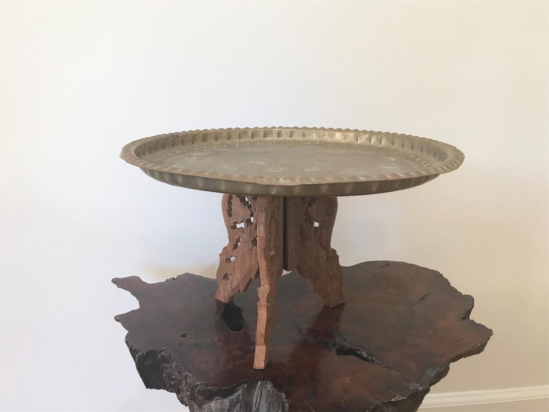 Bohemian Plant Stand Brass Small Table India 1970s by ...