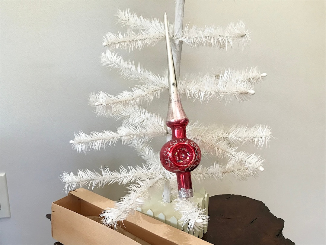 Atomic Tree Topper Pink Silver Mica Poland 11” Shiny Brite Tree Topper ...