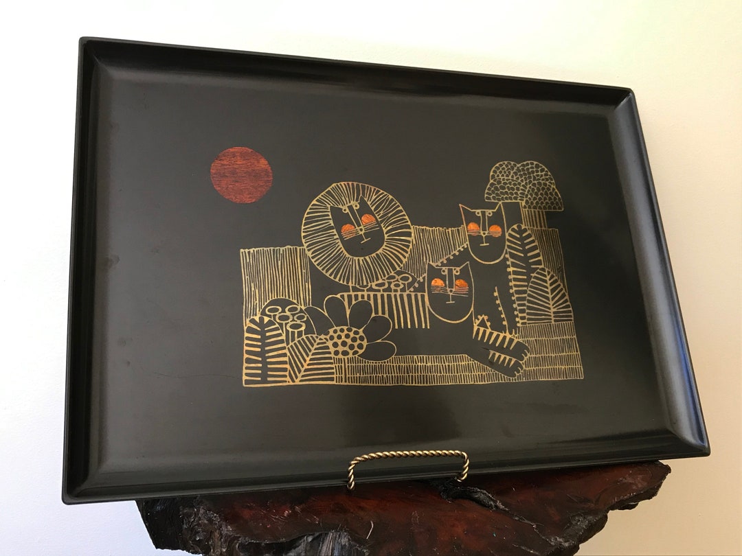 Mid-century Mod Couroc Lion Cats Tray Monterey California 1960s Kitsch ...