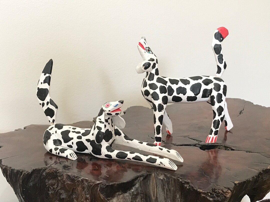 2 Vintage Mexican Alebrije Dogs Signed Oaxaca Mexico Ortega/mendoza by ...