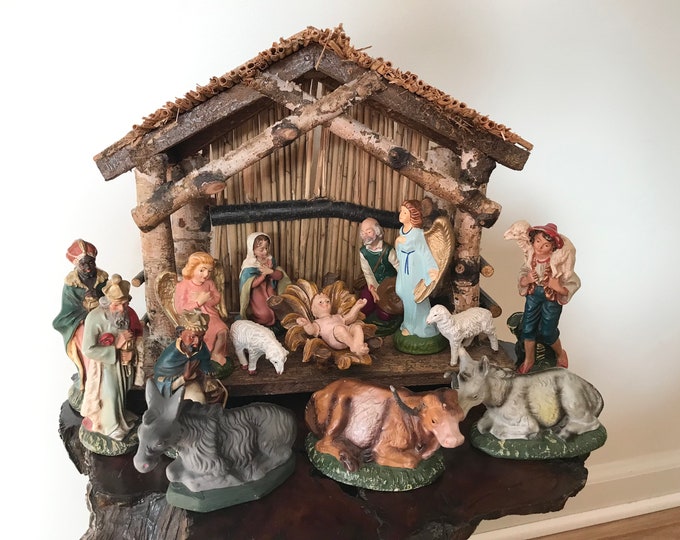 Vintage Italian Nativity Crèche Paper Mache Set of 16, 1950s Hand ...