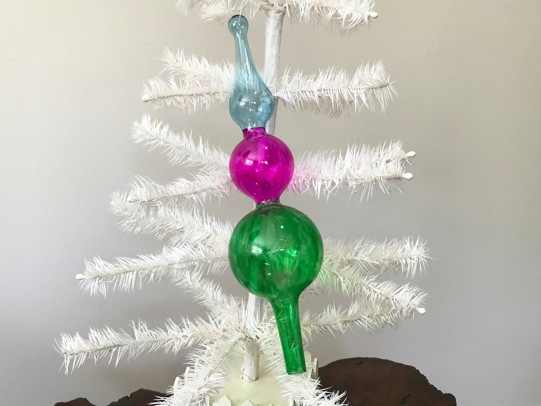 MCM Atomic Tree Topper Pink Green Blown Glass Tree Topper by ...