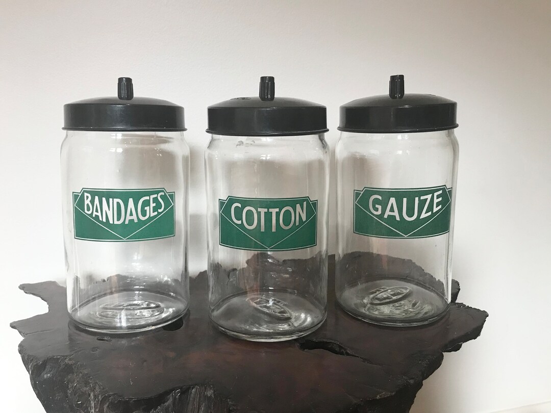 3 Art Deco Profex Medical Apothecary Jars 1930s Authentic Original ...