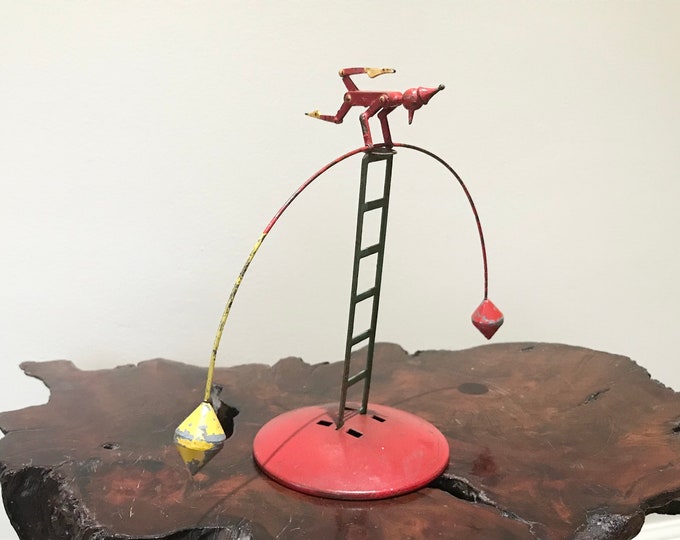 Antique Circus Theme Balance Toy Red Man Acrobat Kinetic Charles Eames ...