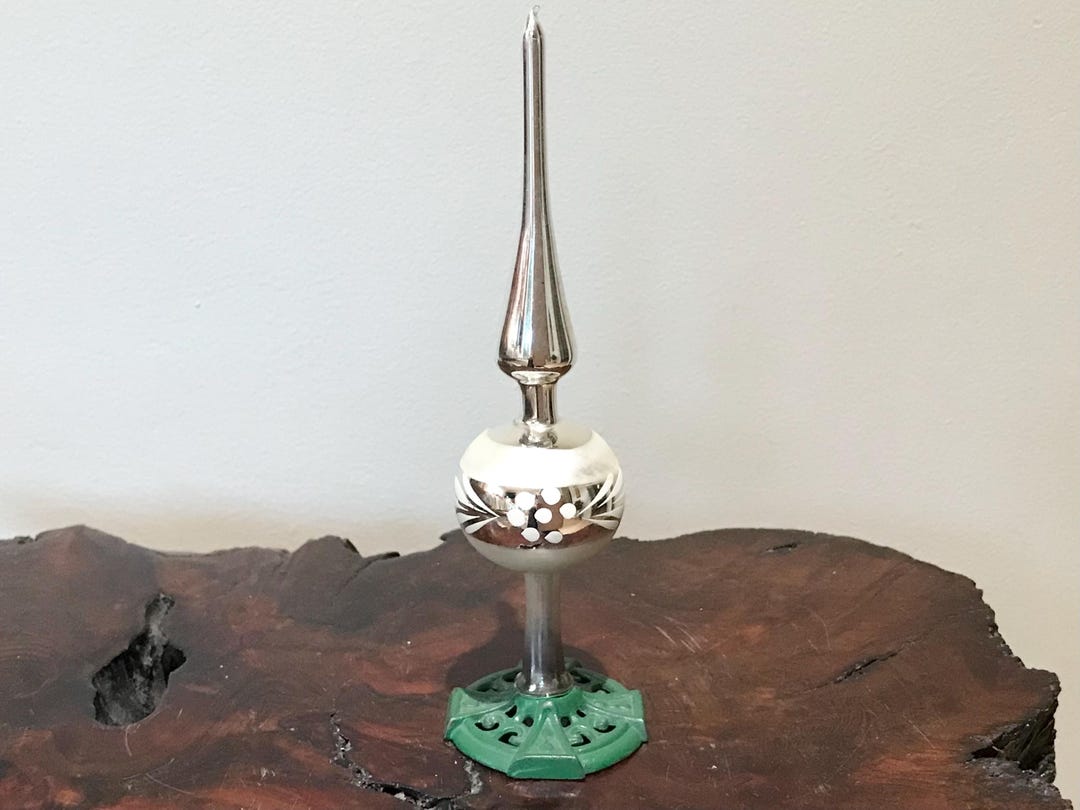 Vintage Mercury Glass Tree Topper Silver Atomic Feather Tree Topper 8 ...