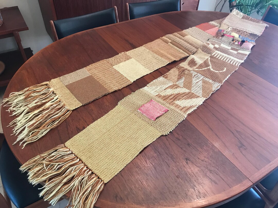 MCM Weaving Wall Hanging Table Runner Wool 10ft by 10” Fiber Art Fringe ...