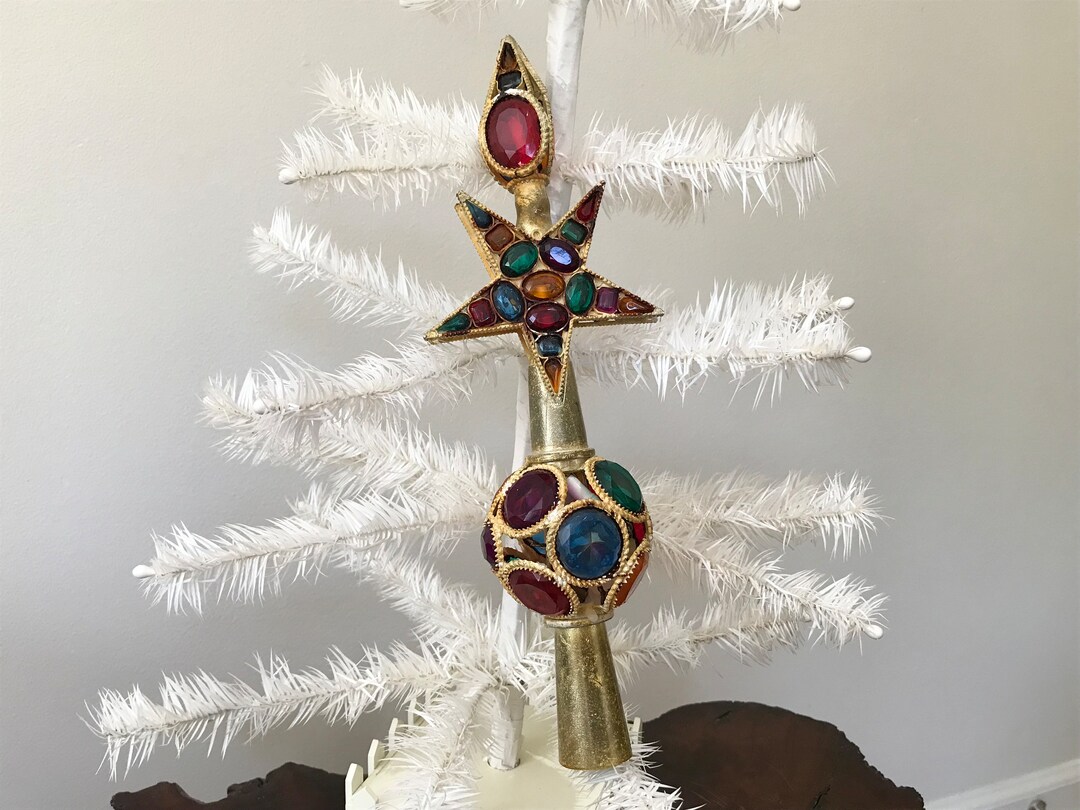 MCM Atomic Plastic Bejeweled Tree Topper Stained Glass Tree - Etsy