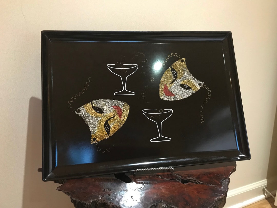 Rare Couroc Drama Mask Martini Tray Tragedy Comedy 1950s by ...