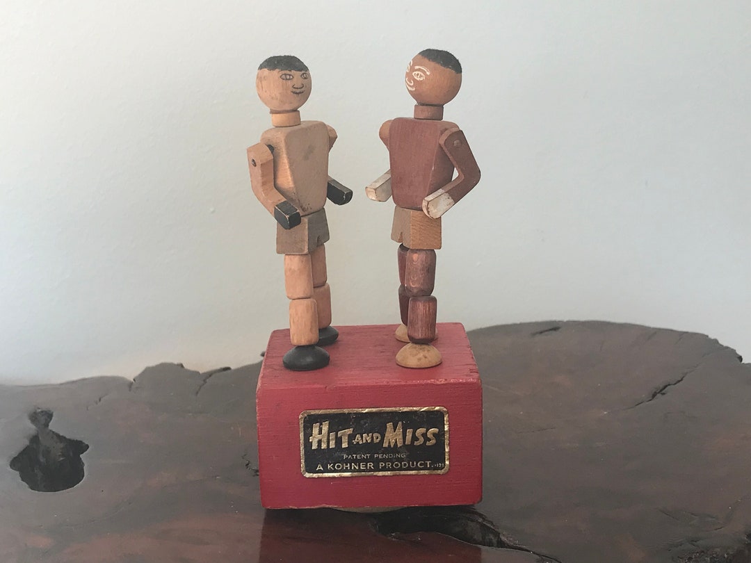 Kohner Wood Kinetic Boxing Toy “hit and Miss” Push Puppet 1950s by ...