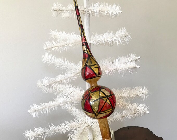MCM Atomic Tree Topper Stained Glass Hand Painted Tree Topper by ...