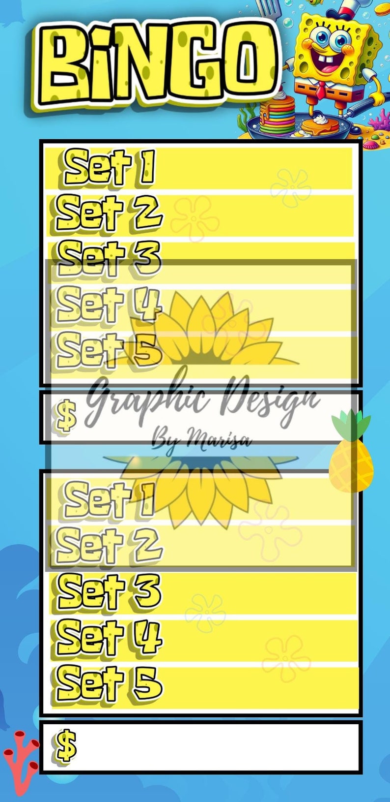 Spongebob Bingo Pad Sets - Etsy