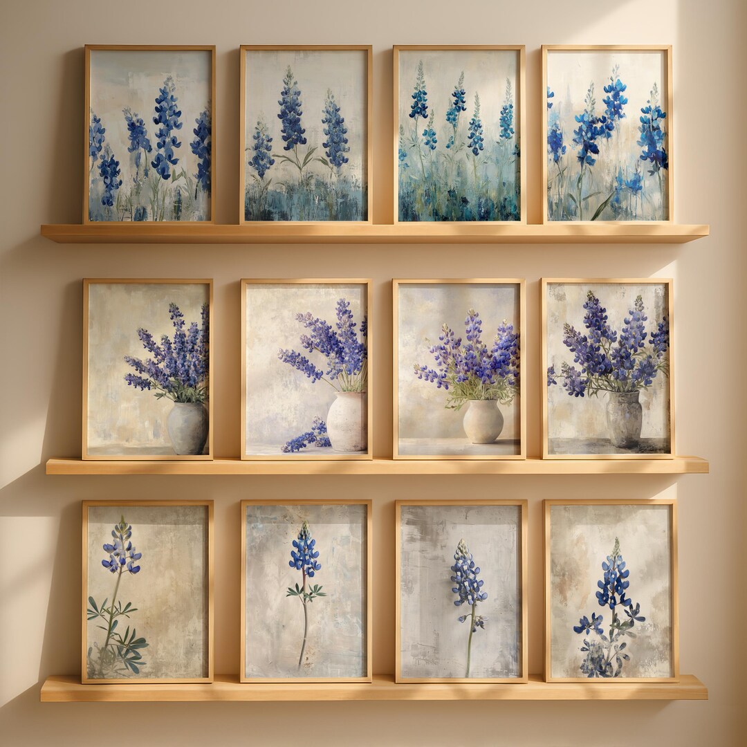 Bluebonnet Printable Wall Decor Bundle - Floral Collection for Home and ...