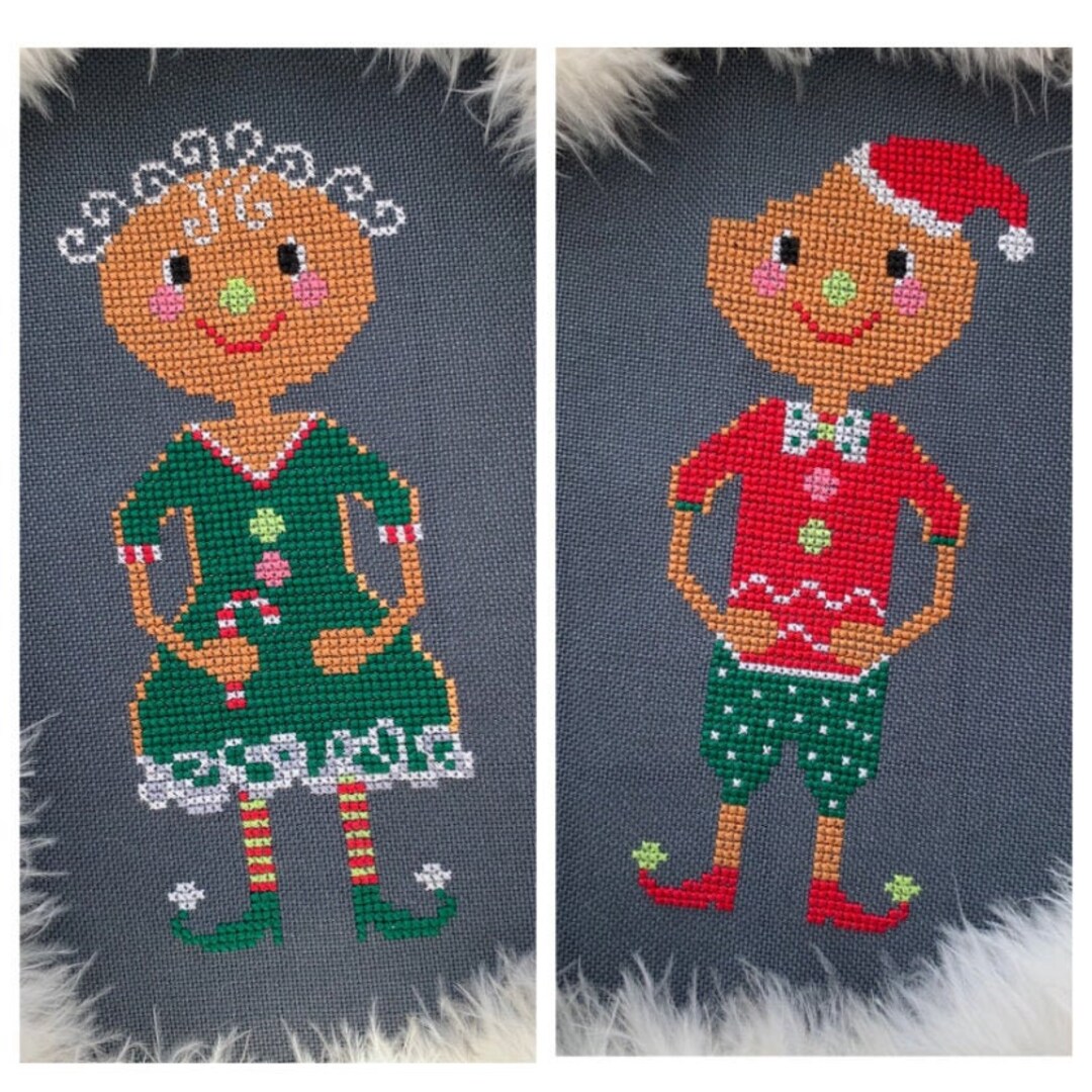 Christmas Gingerbread PDF Cross Stitch Pattern Sugar and Spice - Etsy