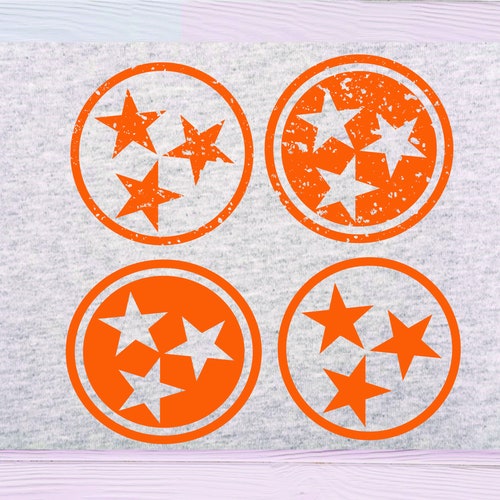 Tennessee Tristar Svg Tri-star Svg Distressed Three Stars - Etsy