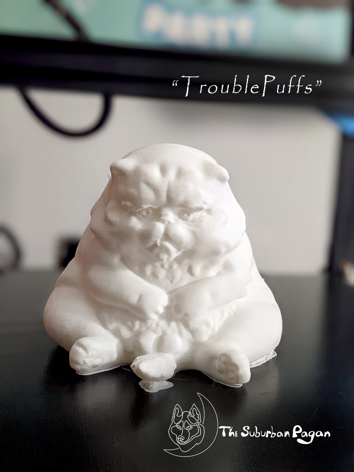3D Cat Printable Troublepuffs the Whimsical Chonky Cat - Etsy