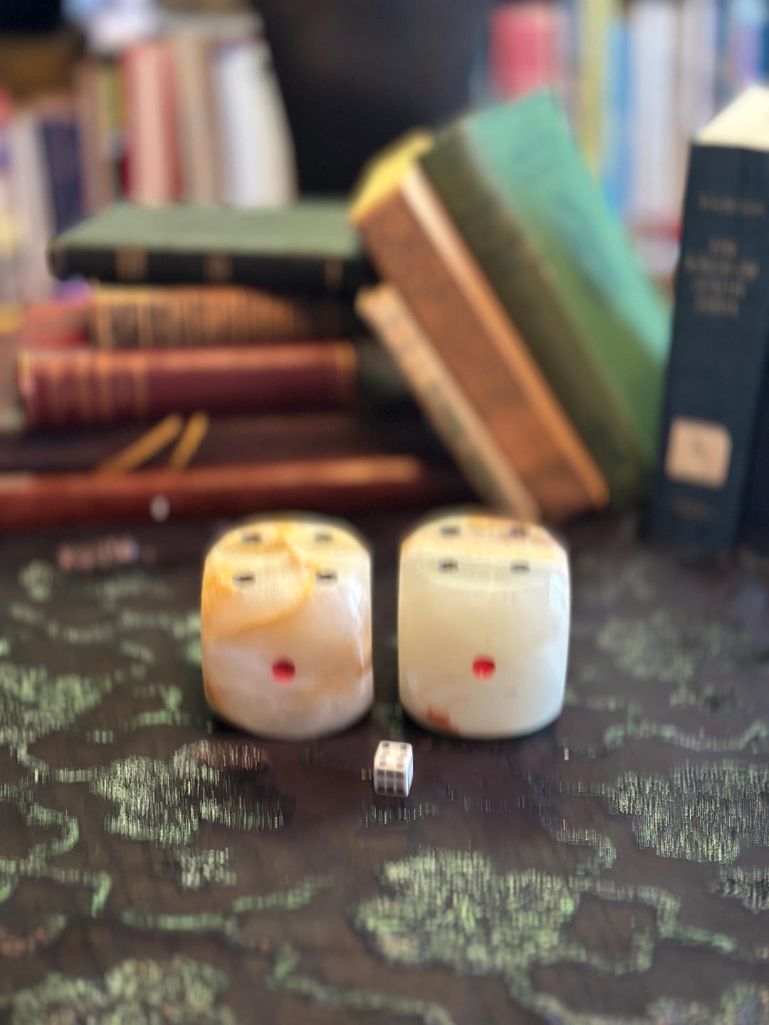 2 Extra Large Vintage Onyx 6 Sided Die Dice Paperweight, Natural Stone ...