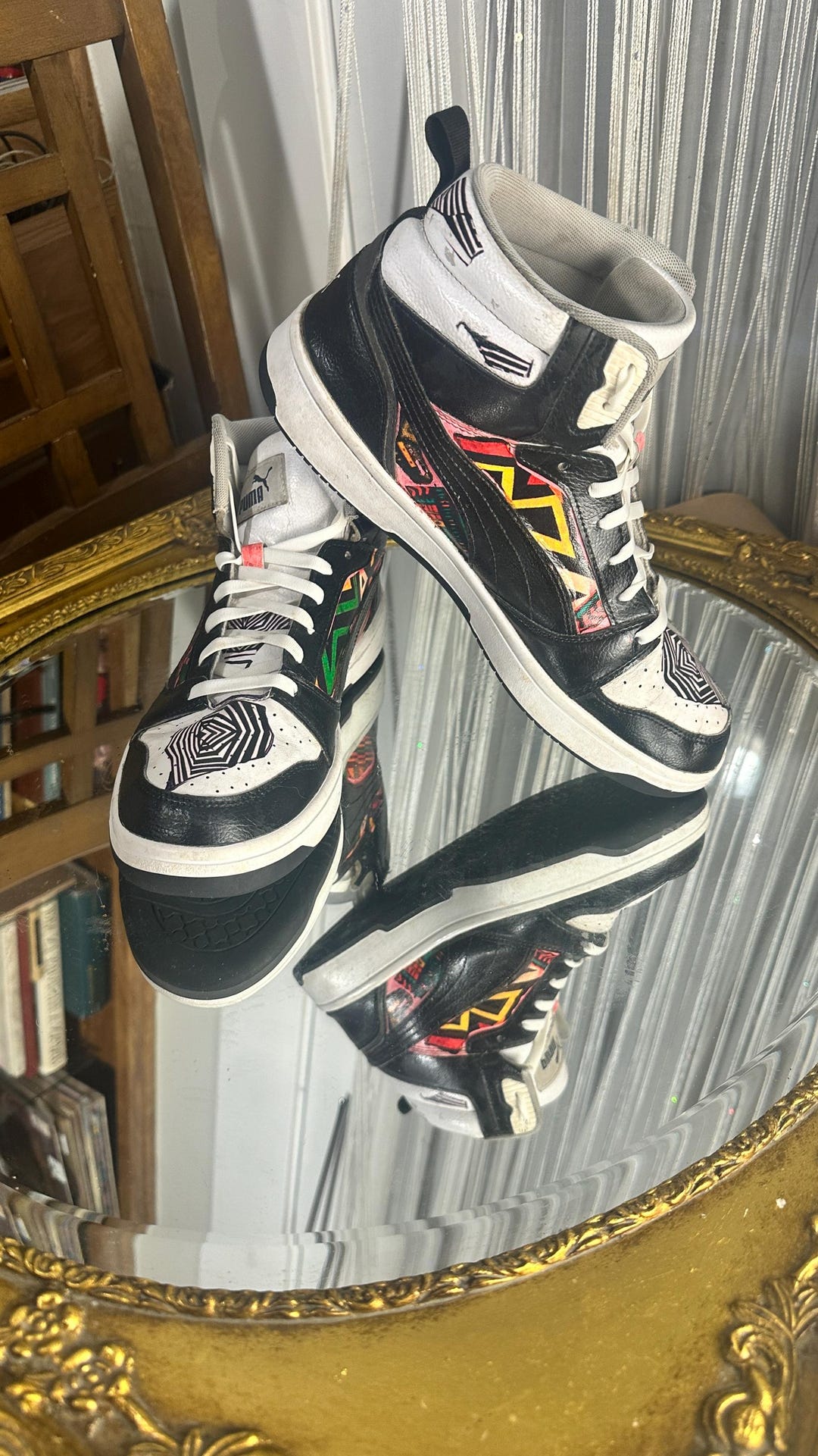 Custom Hand-painted Puma High-top Sneakers — Size US 10 - Etsy