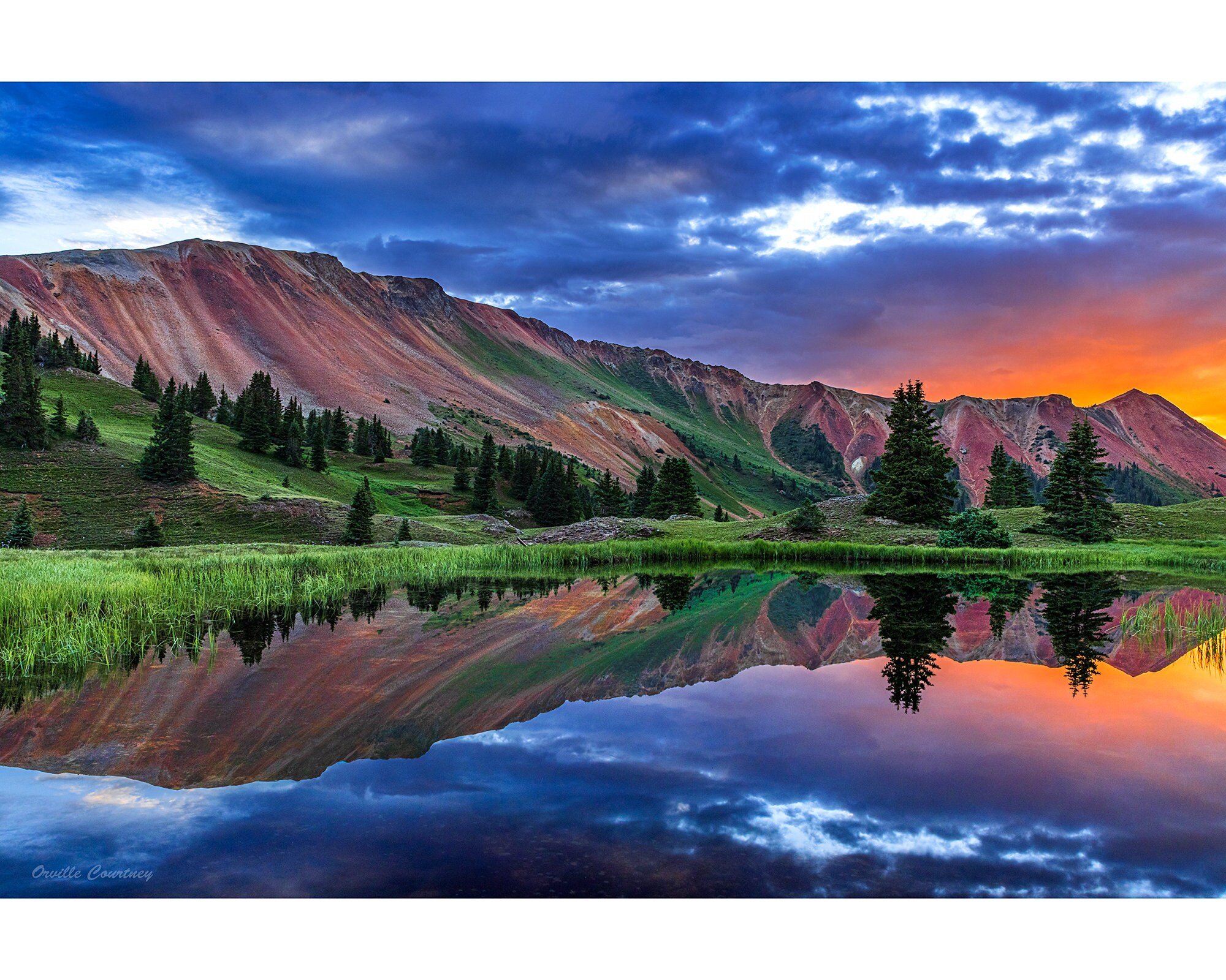 Colorado Mountains Sunset Reflection, Landscape Canvas and Metal Print ...