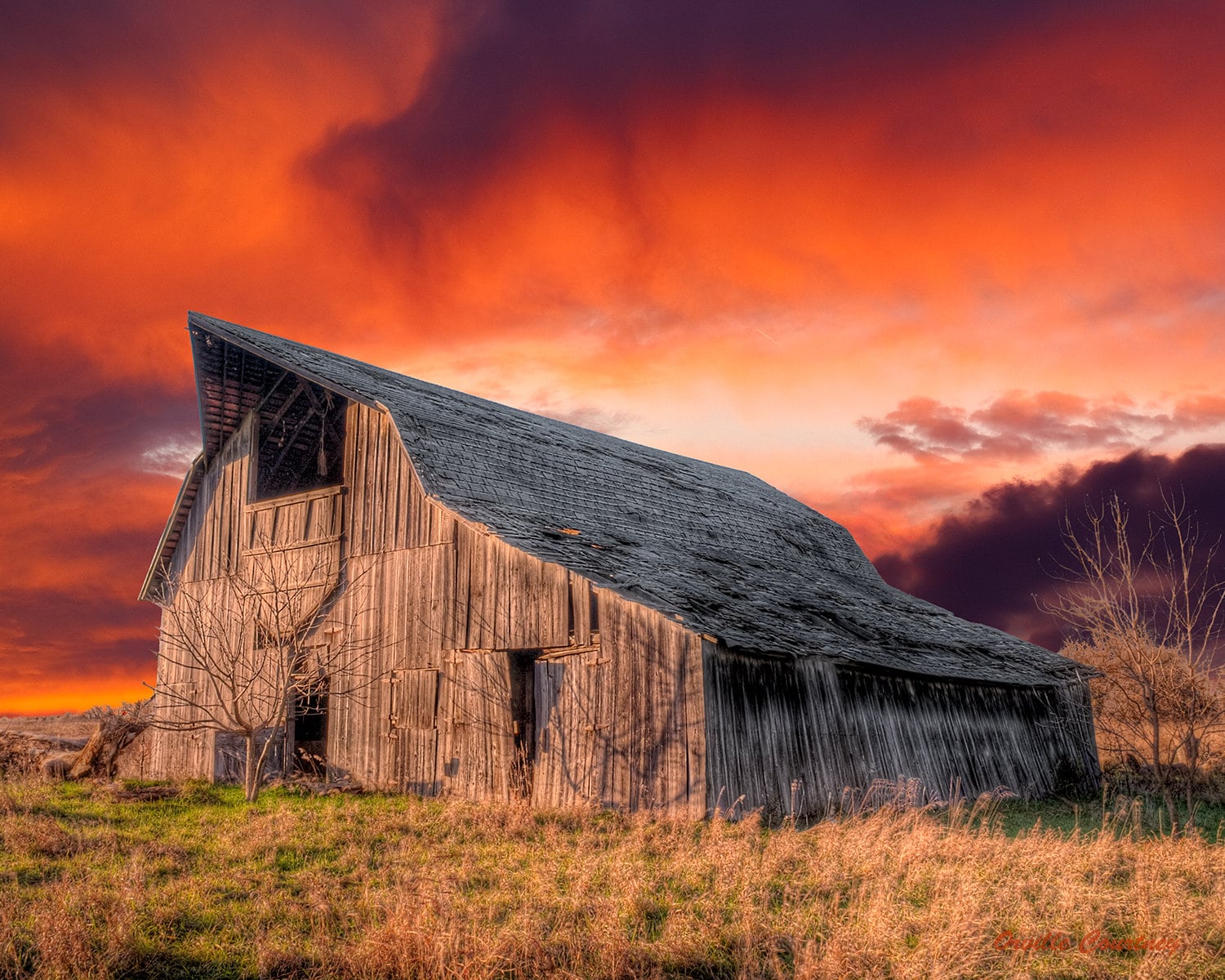 Mountain Barn Sunset