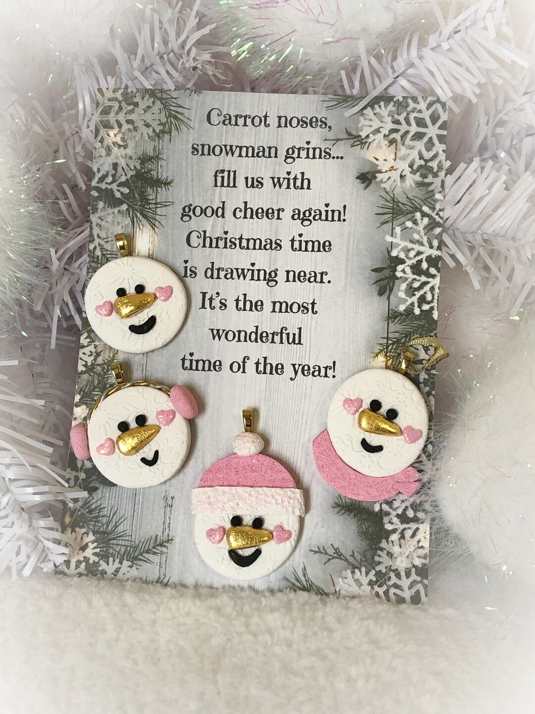 Snowman Mini Ornament Gift Set, Snowmen Tree Decorations, Snowman Gift ...