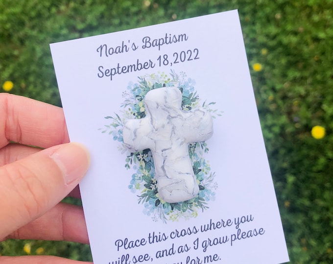 Personalized Baptism Favor Cross Magnet, Christening Favor Cross Magnet ...