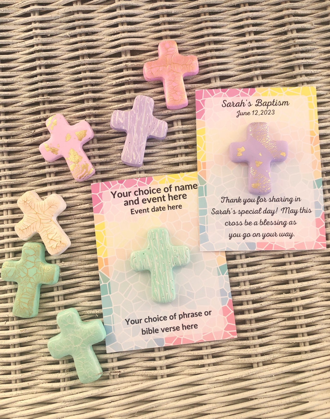 Personalized Baptism Favor Cross Magnet, Christening Favor Cross Magnet ...