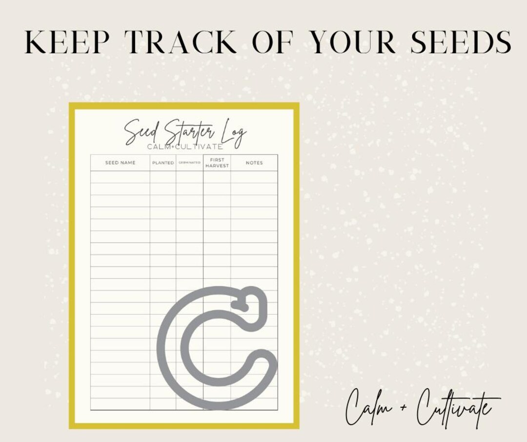 Digital Seed Starting Log | Printable Garden Planner | Seed Tracker ...