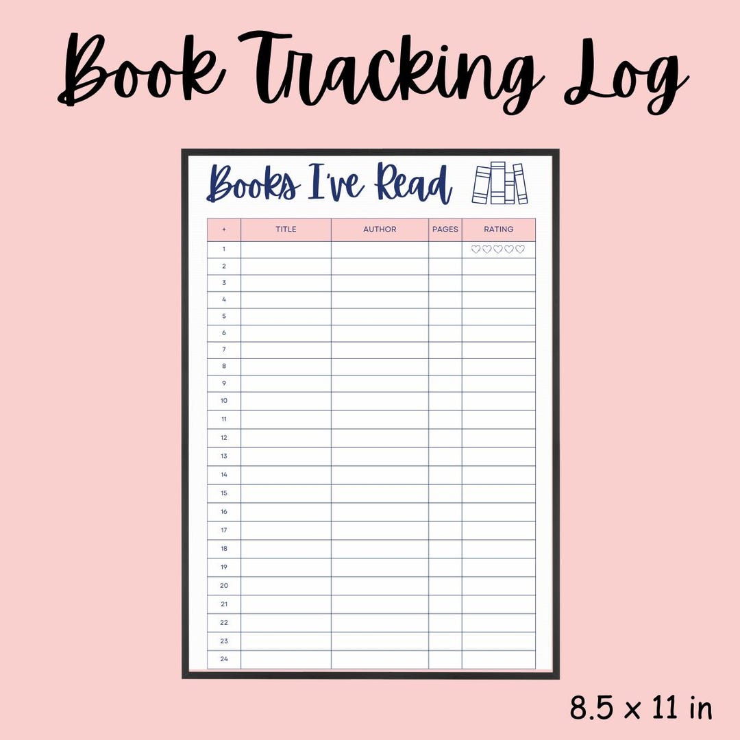 Printable Book Tracker | Reading Log for Kids & Adults (PDF) - Etsy