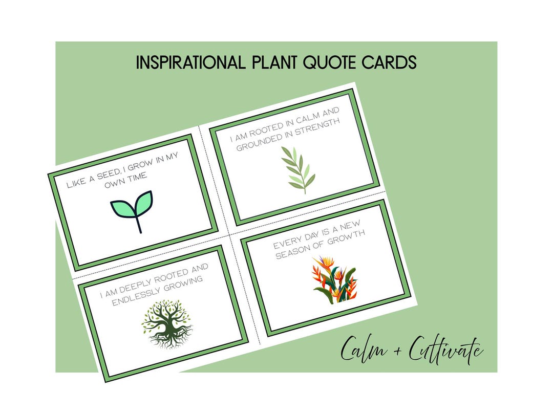 Printable Plant Affirmation Cards | Nature-inspired Self-care Quotes ...