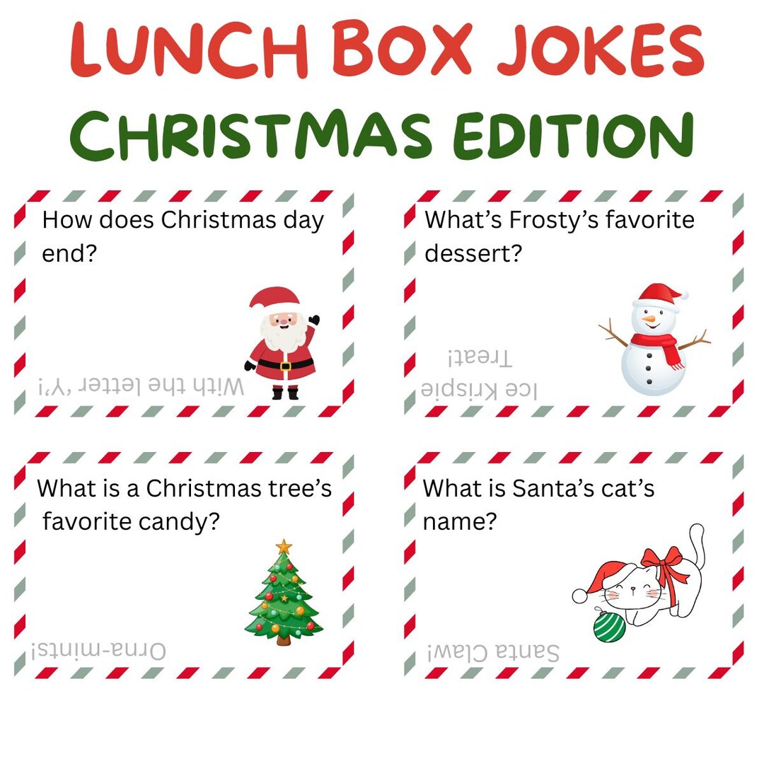 Printable Christmas Lunchbox Jokes for Kids – 32 Funny Holiday Joke ...