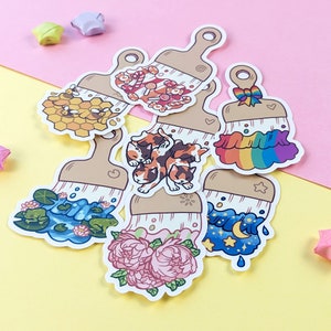 BUNDLE Paint Brush Sticker Set of 7, Matte Laminated Handmade Die Cut ...
