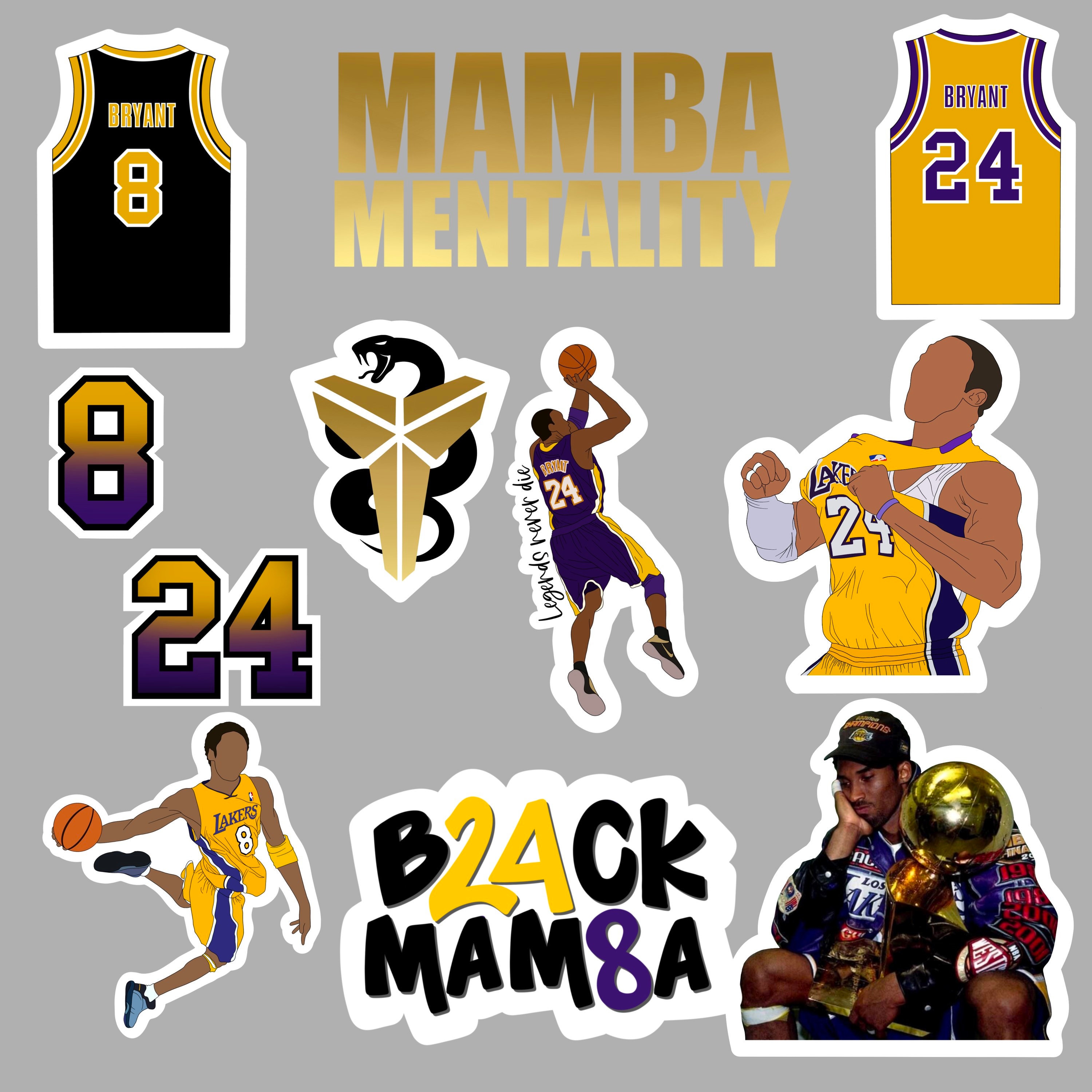 Kobe Bryant Sticker Pack Perfect for laptop stickers | Etsy