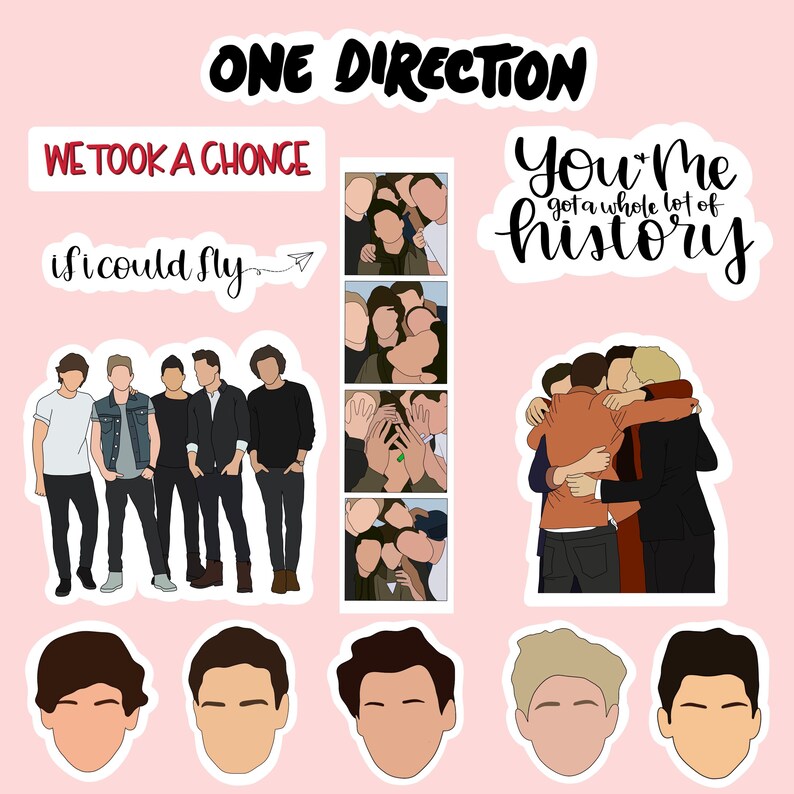 One Direction Sticker Pack Perfect for Laptops Bottles & - Etsy