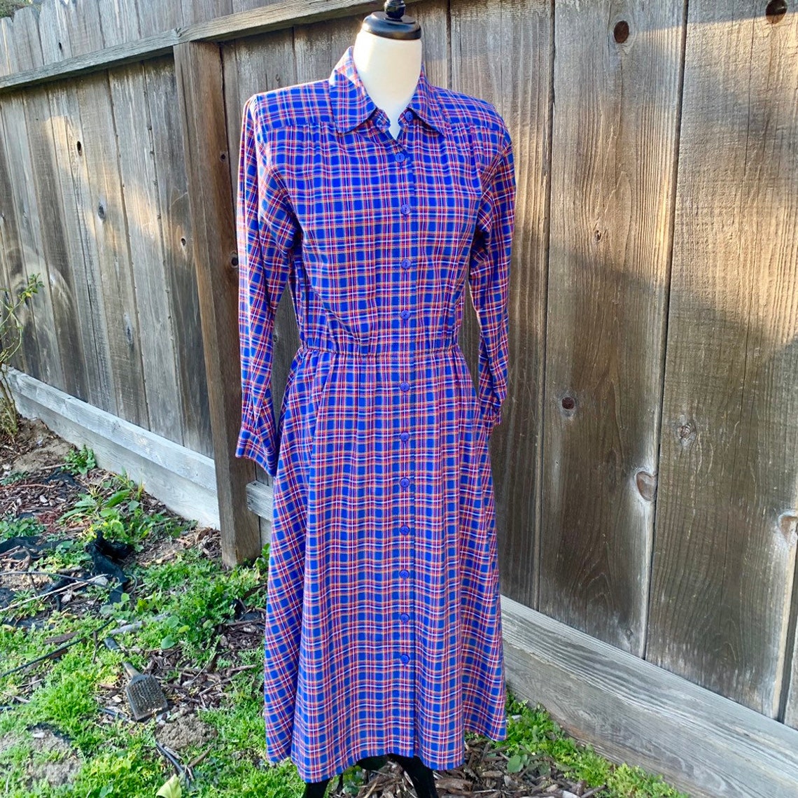 Vintage Plaid Dress - Etsy