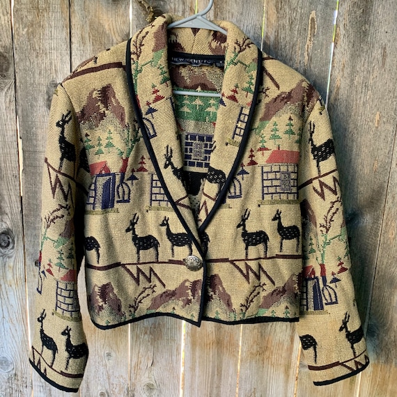 Vintage Tapestry Farm Jacket - Gem
