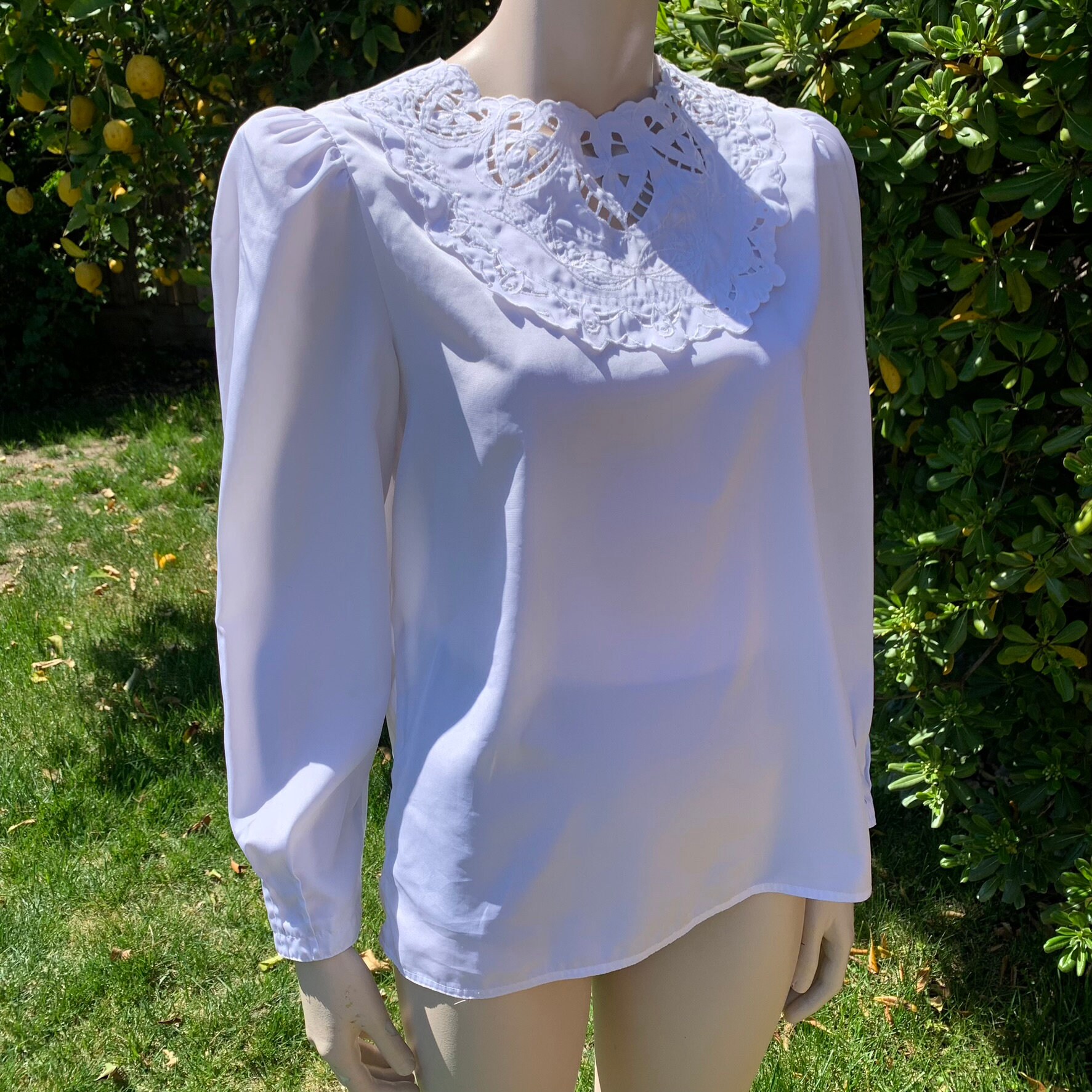 White Bib Collar Blouse - Etsy