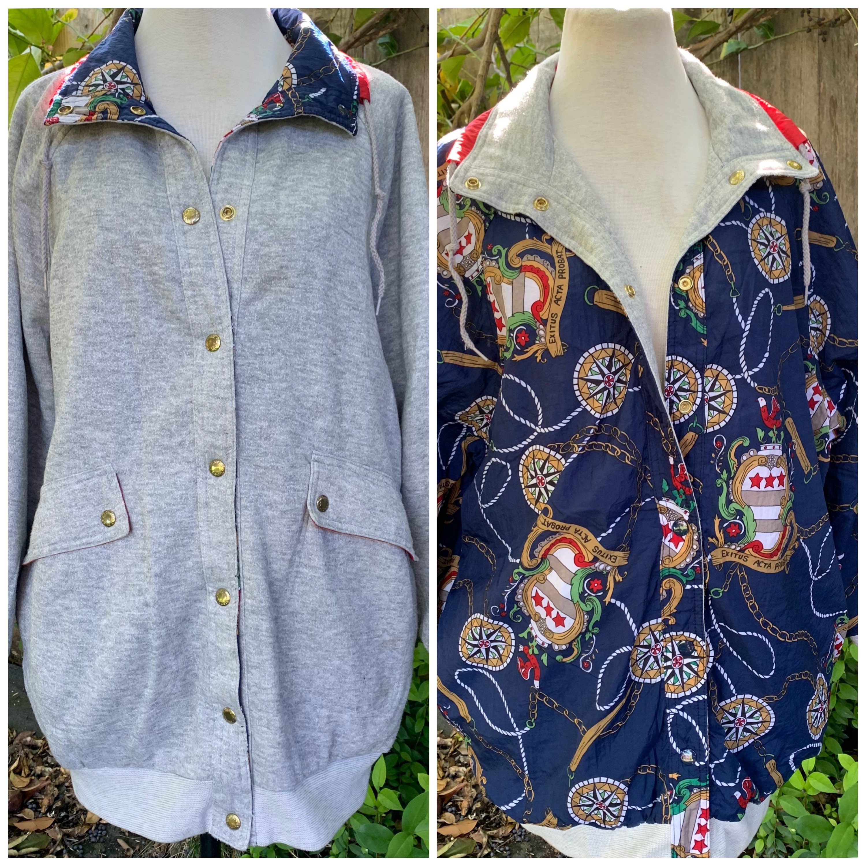 Vintage Reversible Jacket, Be in the Current Seen - Etsy