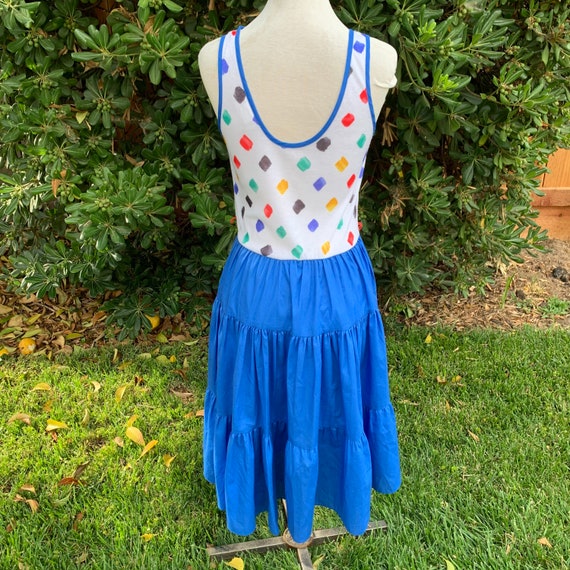 Vintage 80s Dress Primary Colors - Gem
