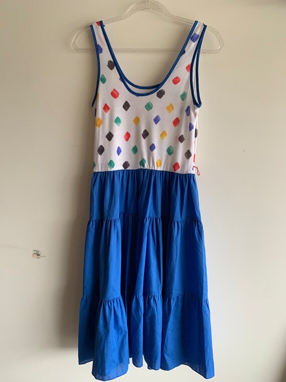 Vintage 80s Dress Primary Colors - Gem