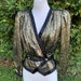 80s Metallic Gold Shiny Cropped Jacket - Etsy