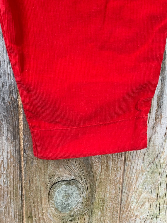 Little Girls Red Corduroy Overalls - Gem