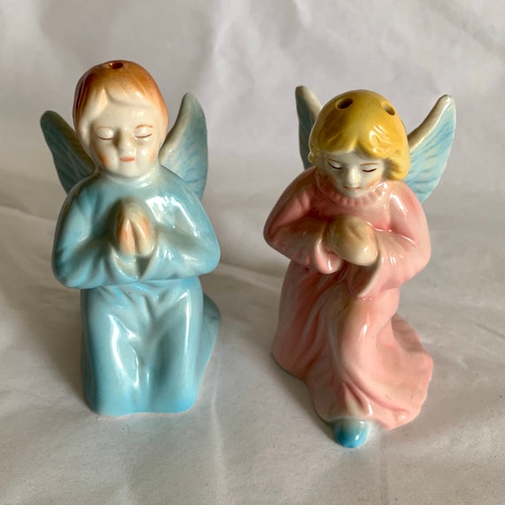 Antique Angels Praying Porcelain Salt and Pepper Shakers | Etsy