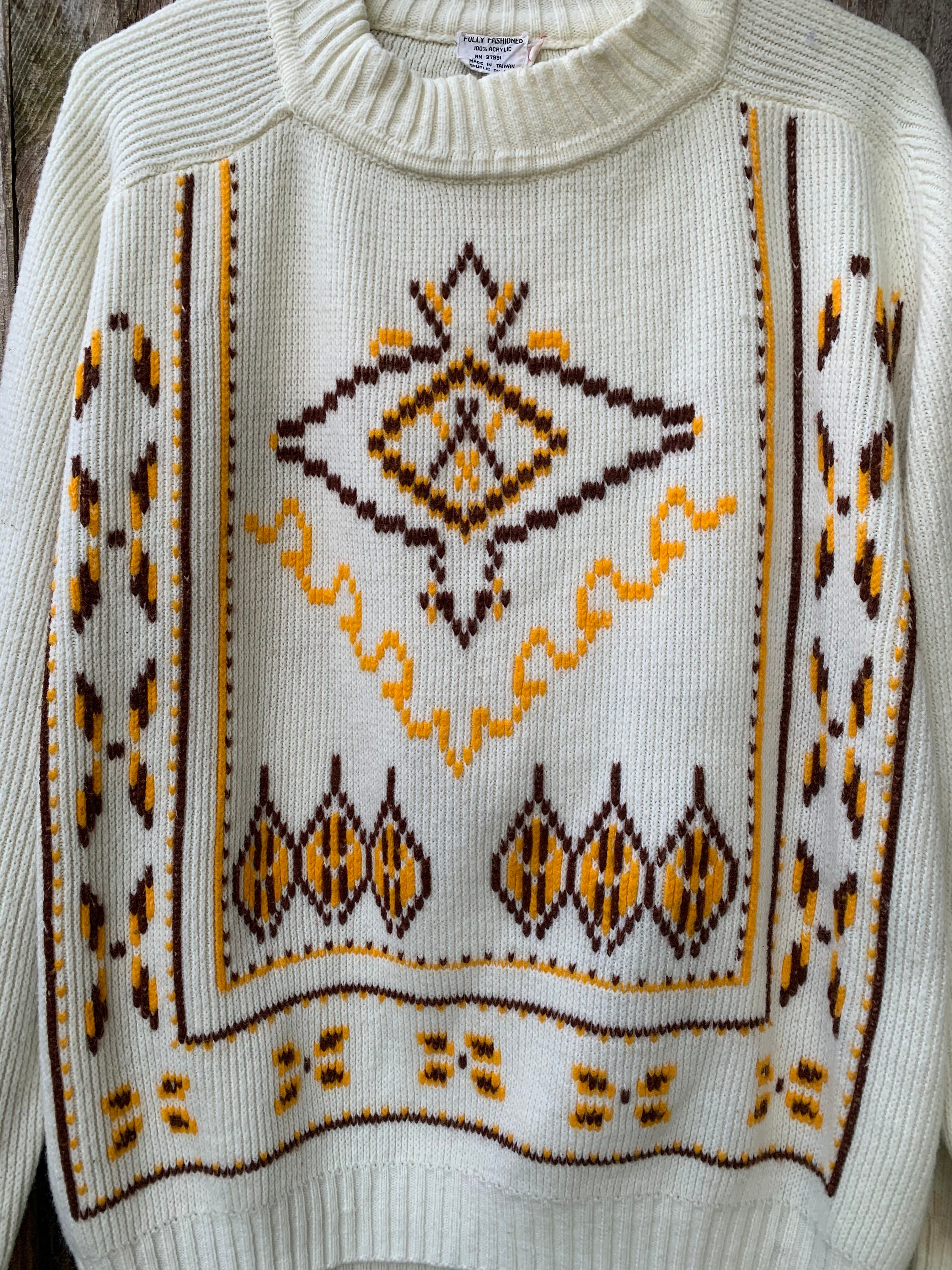Vintage Acrylic Sweater, Fully Fashioned - Etsy