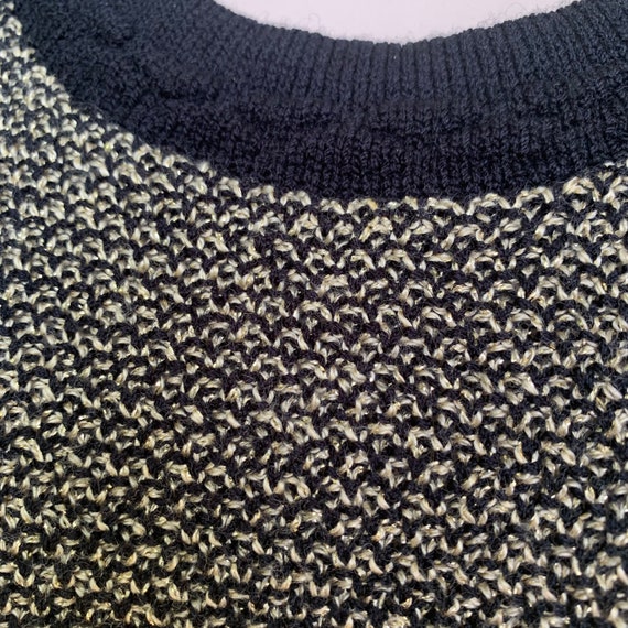 Vintage Black and Gold Metallic Knit Shirt - Gem