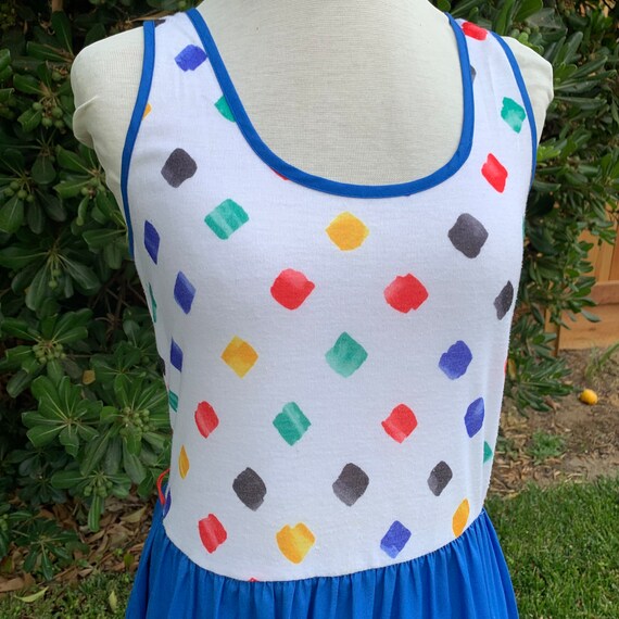 Vintage 80s Dress Primary Colors - Gem