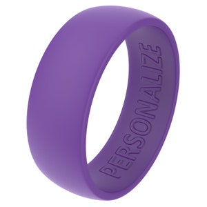 Personalized Silicone Ring, Customized Engraved Wedding Band for Men ...